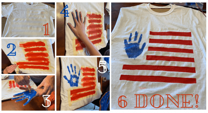 Kids' Crafts: Handprint Flag T-Shirts!